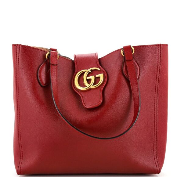 Gucci | Bags | Gucci Dahlia Tote Leather Small Red | Poshmark